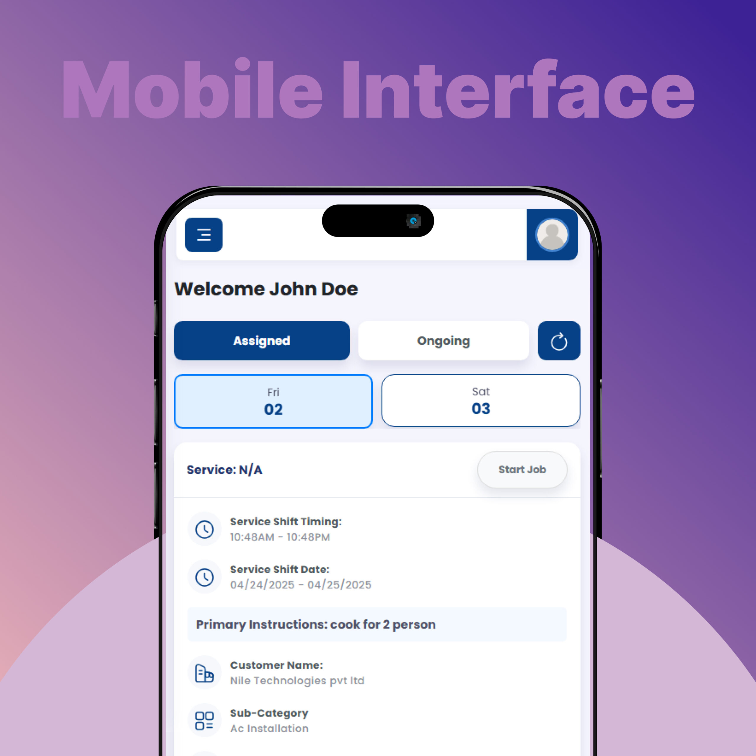 Employee Mobile Interface - Nile Technologies